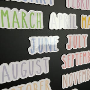 The SKINNY Font Months Calendar Magnets // Planner Months Magnets ...