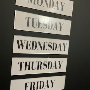 Magnetic Rectangle Days of the Week // Calendar Days Sunday Through ...