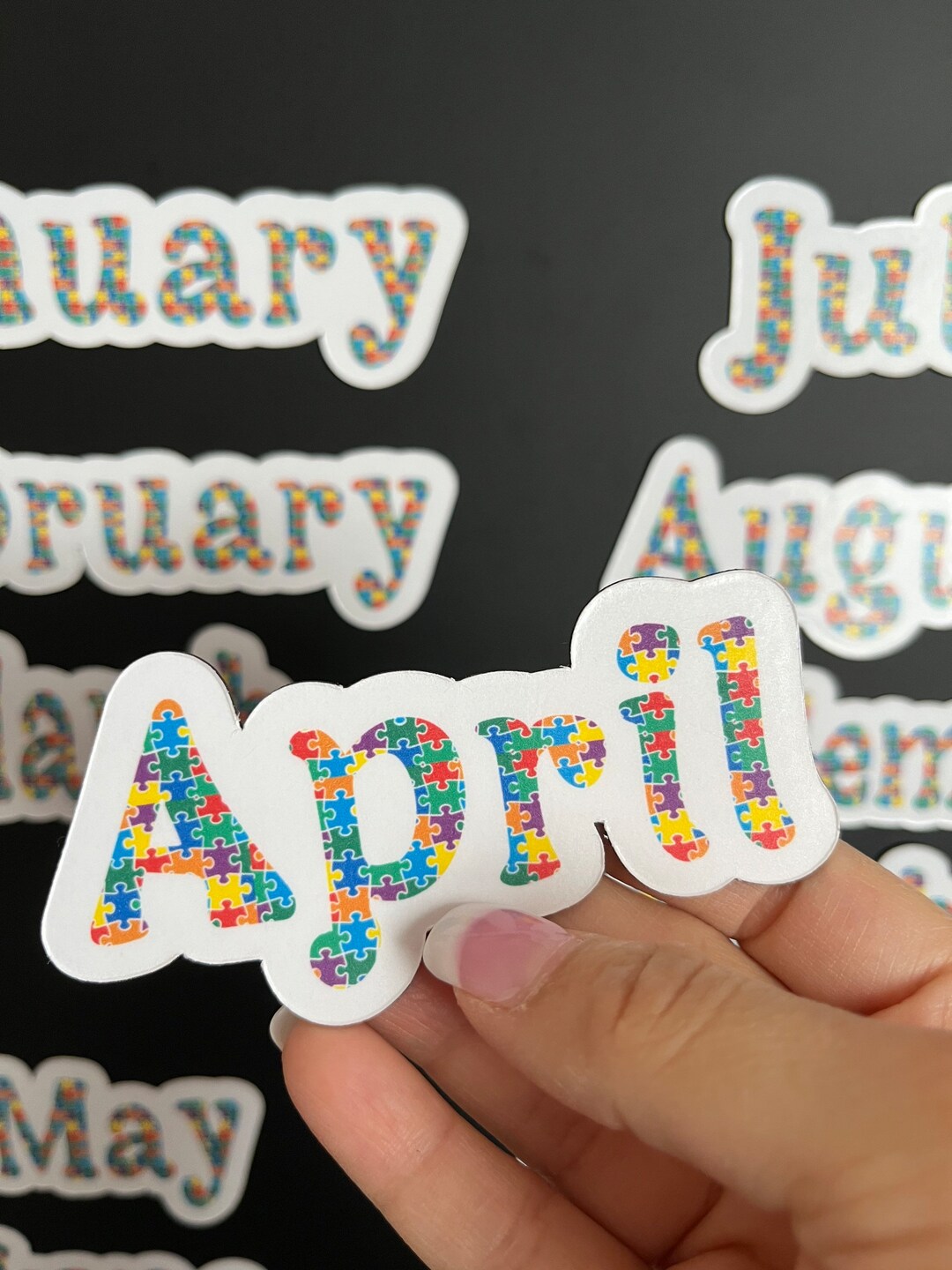 Autism Awareness Calendar Magnets // Planner Months Magnets // Colorful ...