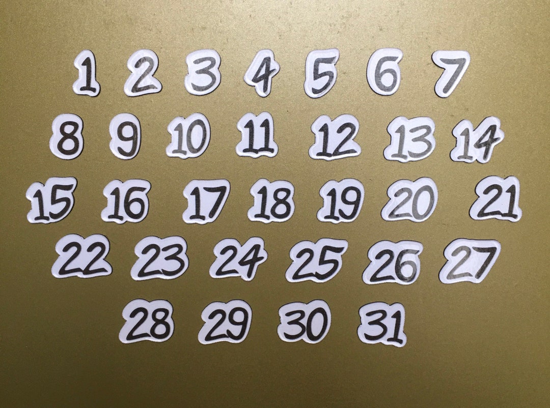Number Magnets for Magnetic Calendar // Daily Magnets // Amazone Font ...