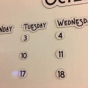Days of the Week Magnets / Magnetic Calendar Days of the Week Full ...