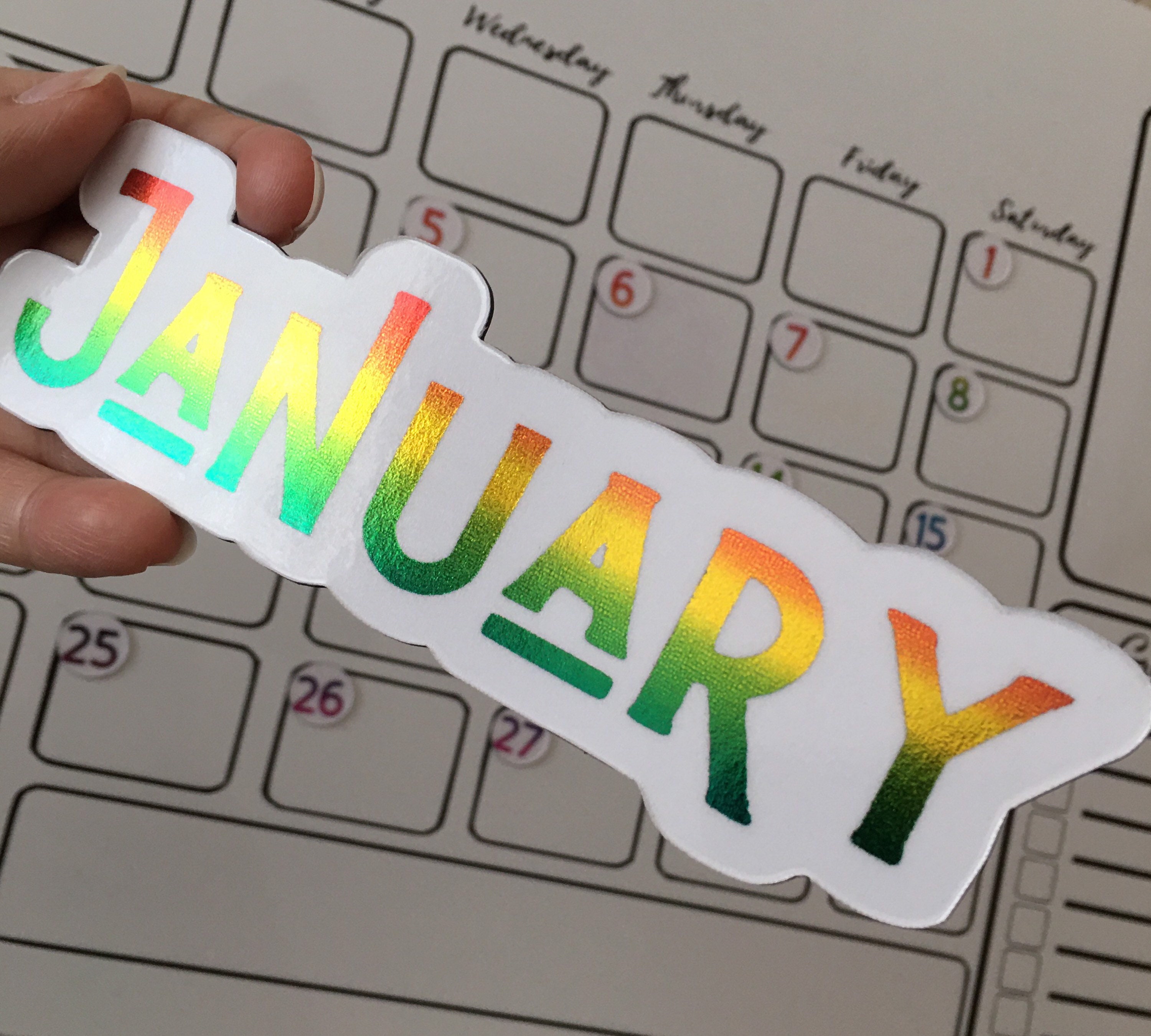 Rainbow Magnet Months // Perpetual Calendar Colorful Months | Etsy