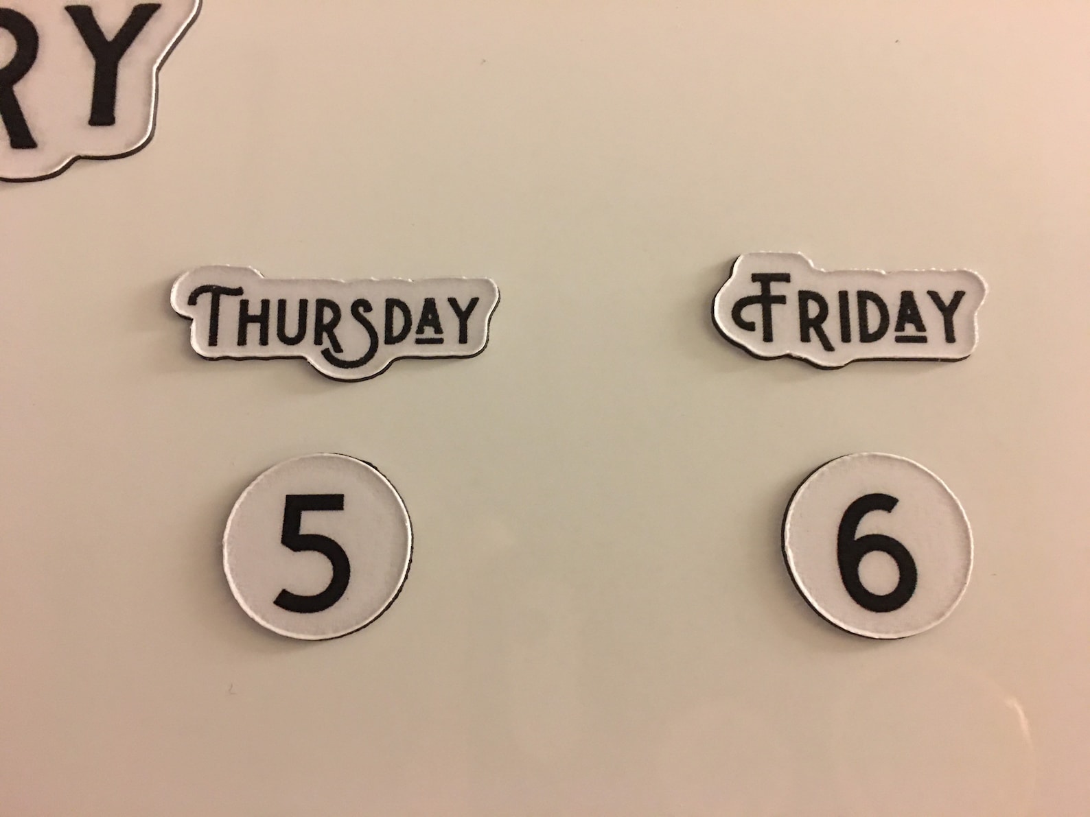 Days of the Week Magnets / Magnetic Calendar Days of the Week Full ...