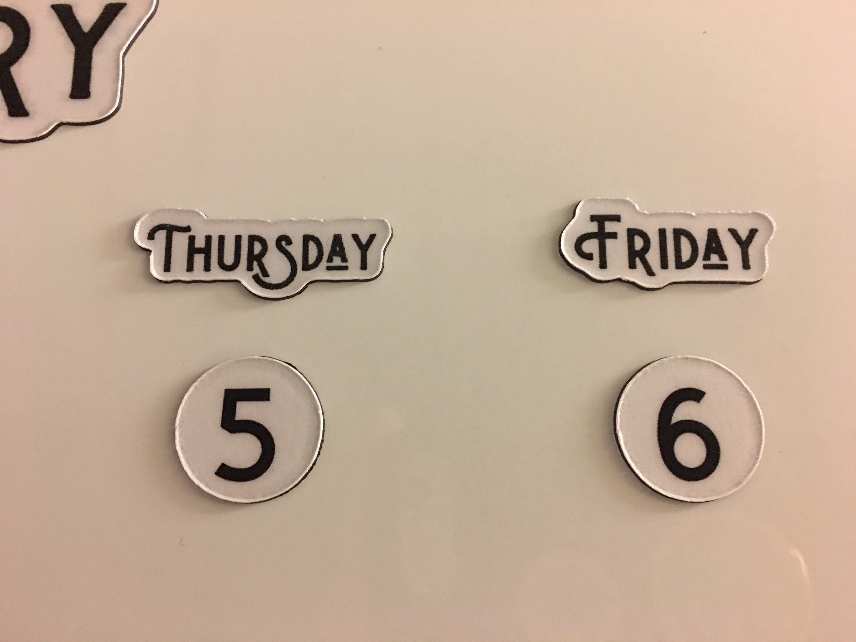 Days of the Week Magnets / Magnetic Calendar Days of the Week | Etsy