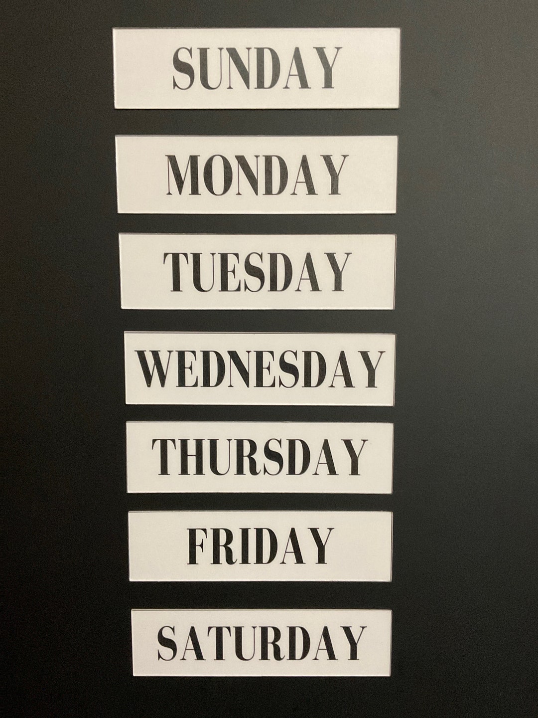 Magnetic Rectangle Days of the Week // Calendar Days Sunday Through ...