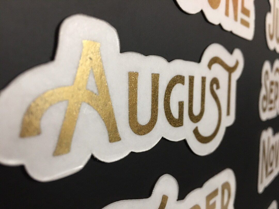 Gold Foil Magnet Months // Calendar Month Magnets // Fancy Gold ...
