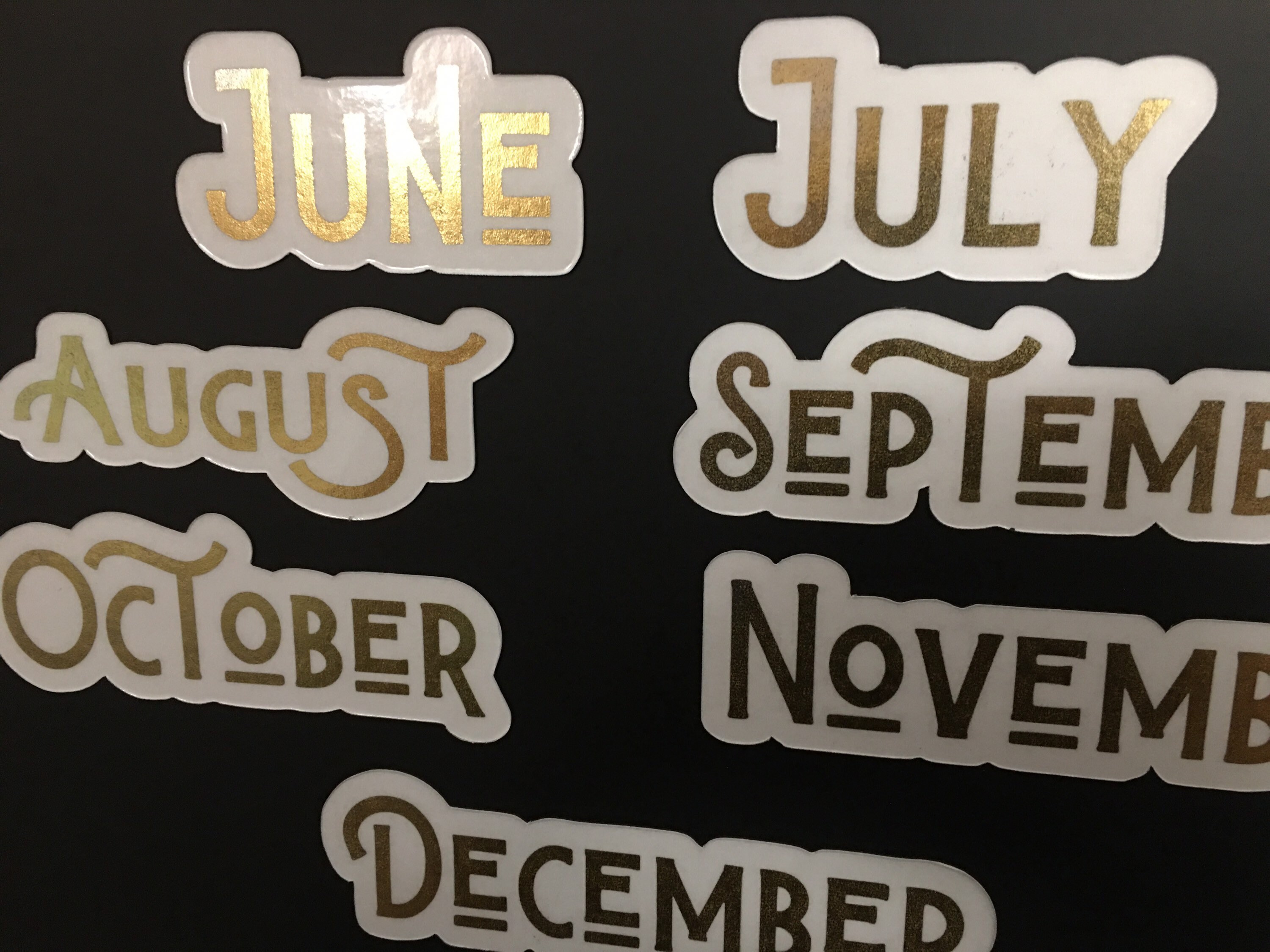 Gold Foil Magnet Months // Calendar Month Magnets // Fancy - Etsy