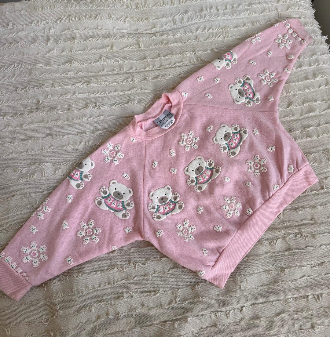 Vintage 90s Toddler Teddy Bear Cottage Core Sweatshirt / 2T - Etsy
