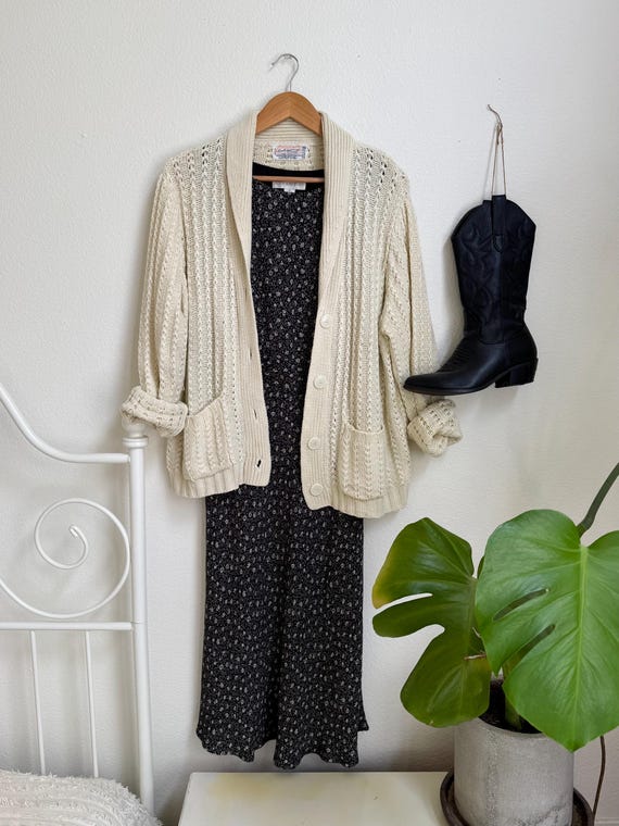 Beautiful 1980s/90s Vintage Cozy Cottage Core Ivory C… - Gem