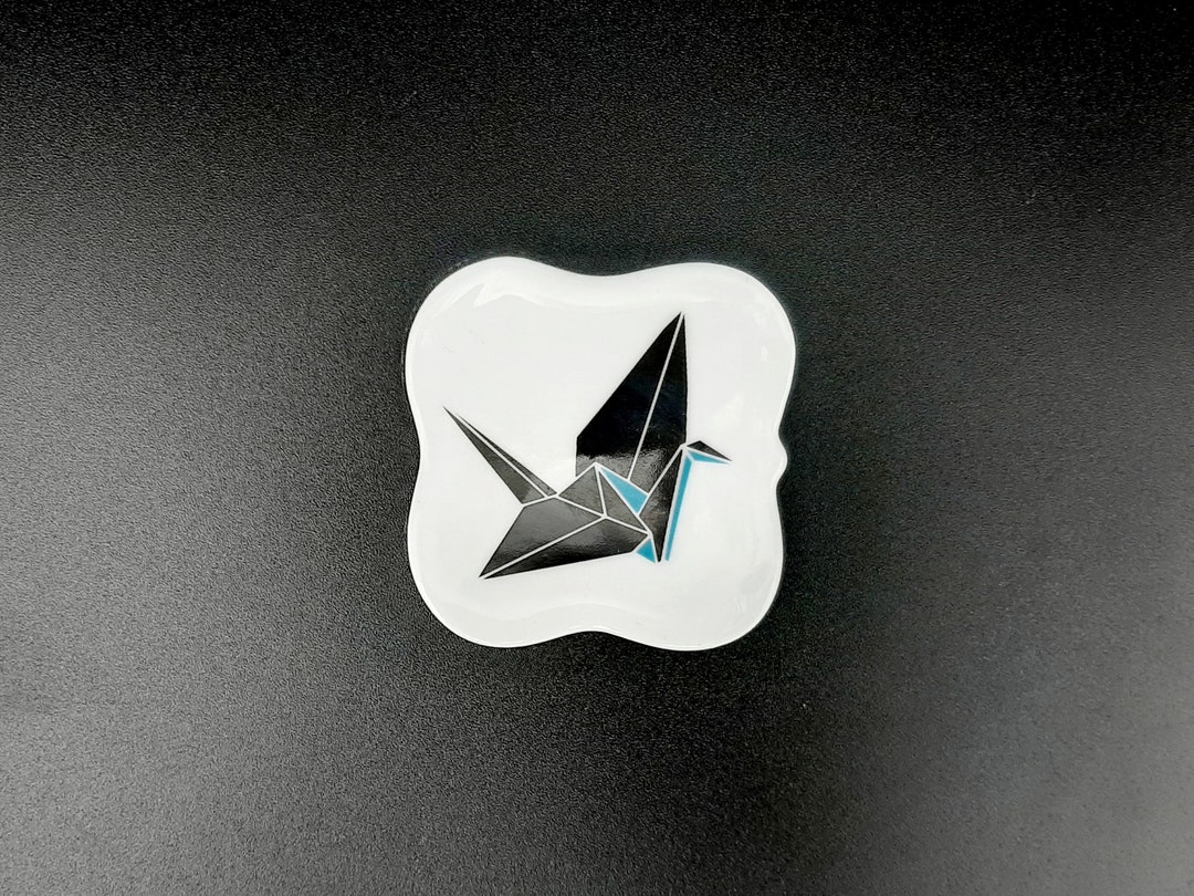 Chopstick Holder Ceramic Origami Crane Painting Czech Porcelain Black ...
