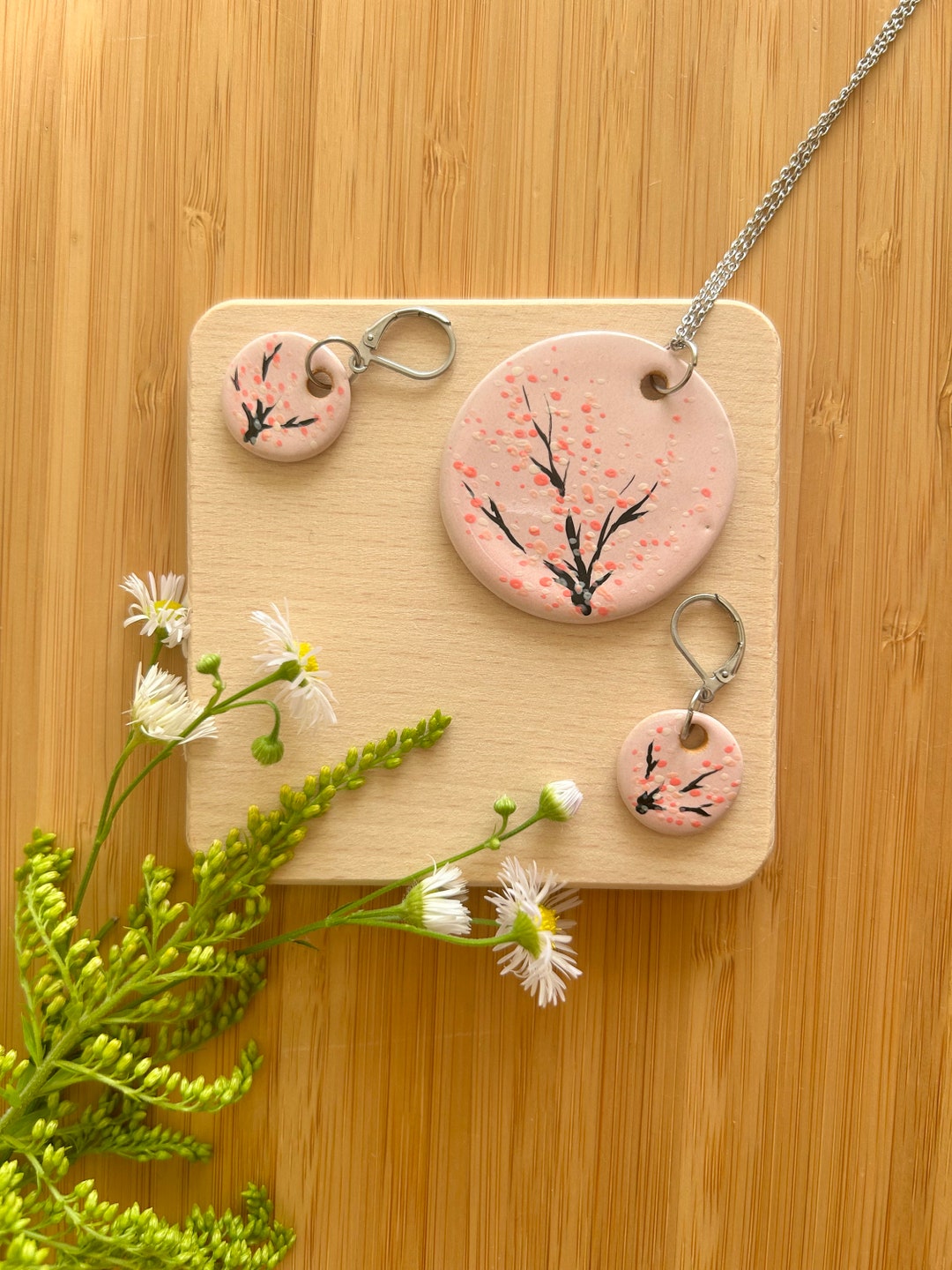 Hanami Morning Under the Sakura Tree Set of Jewelry - Etsy