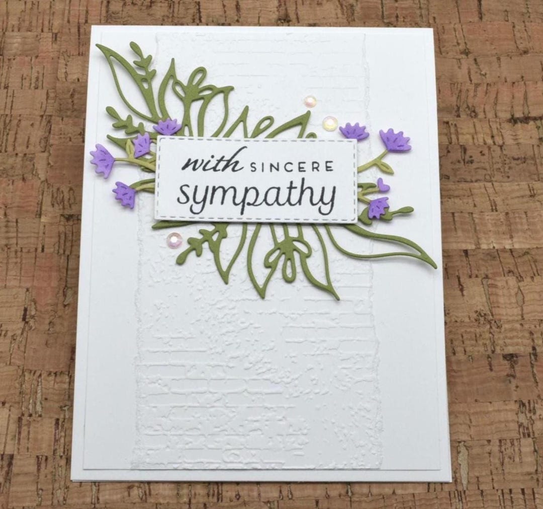 Handmade Sympathy Card - Flowers Thoughts Prayers - Etsy