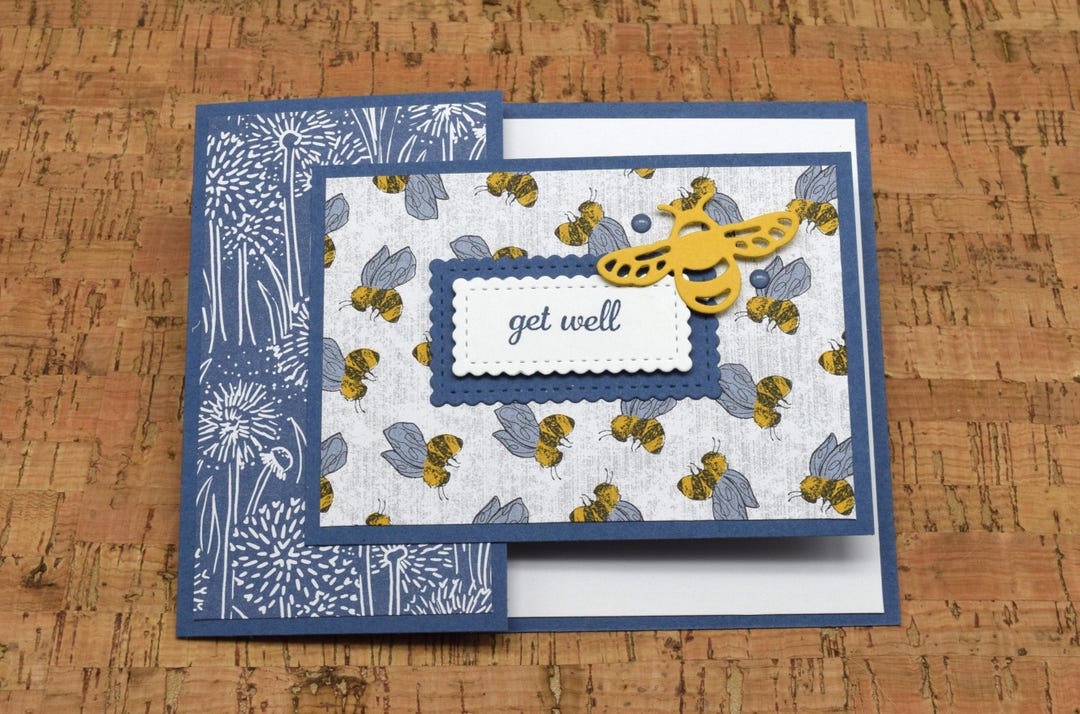Handmade Get Well Card - Bees Flowers - Etsy