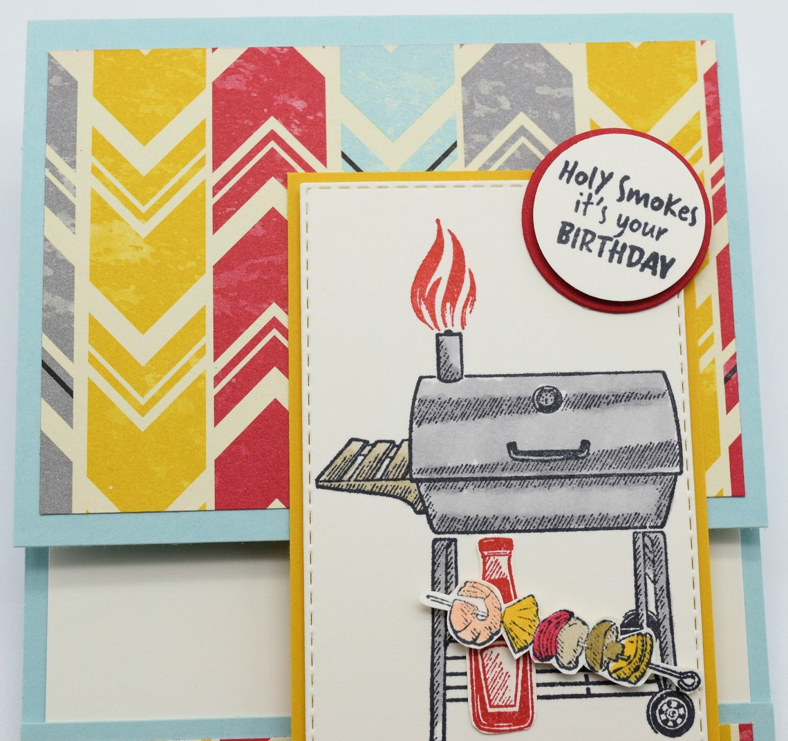 Handmade Birthday Card Husband Boyfriend Smoker Grill Barbeque - Etsy