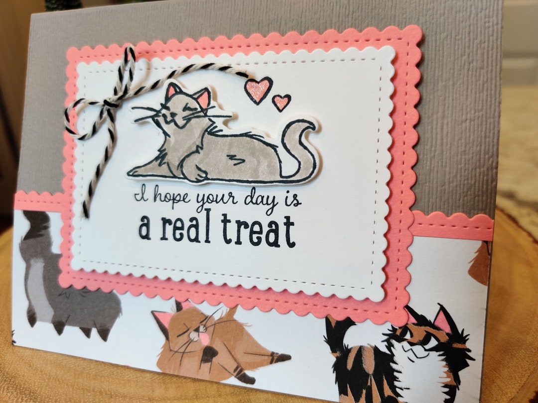Handmade Birthday Card - Cat Kitten Love - Etsy