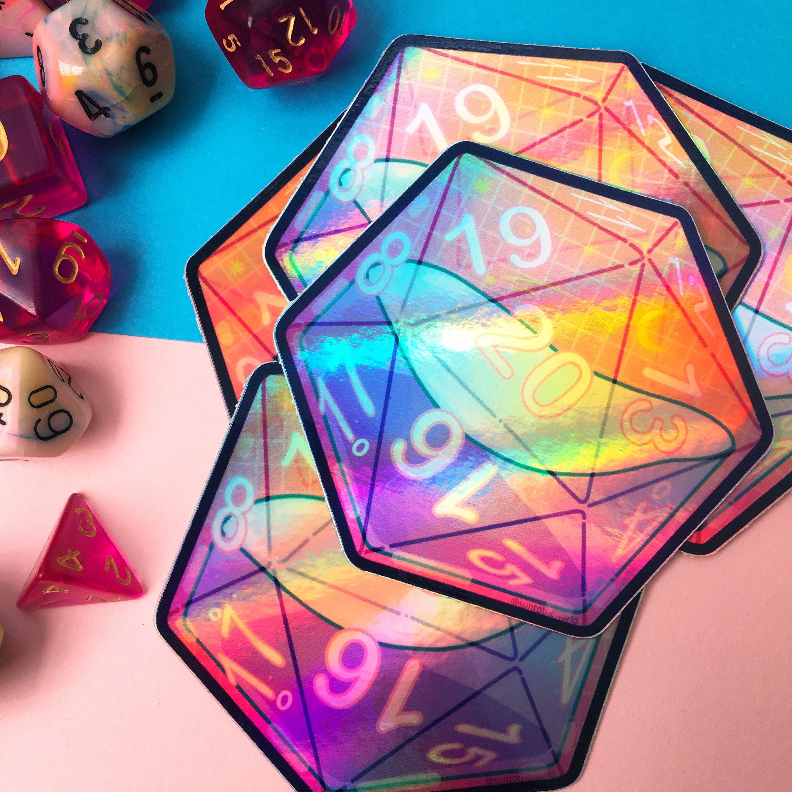 Holographic Critically Cute Dice Waterproof Vinyl D&D Sticker - Etsy