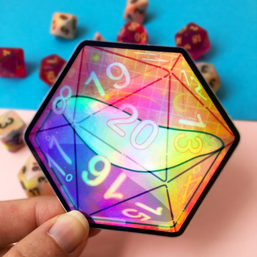 Holographic Critically Cute Dice Waterproof Vinyl D&D Sticker - Etsy