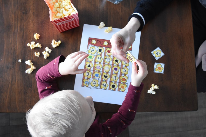 Popcorn Bingo Preschool Shape and Color Recognition Game Digital ...