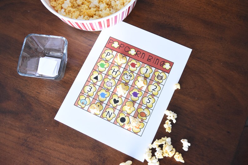 Popcorn Bingo Preschool Shape and Color Recognition Game Digital ...