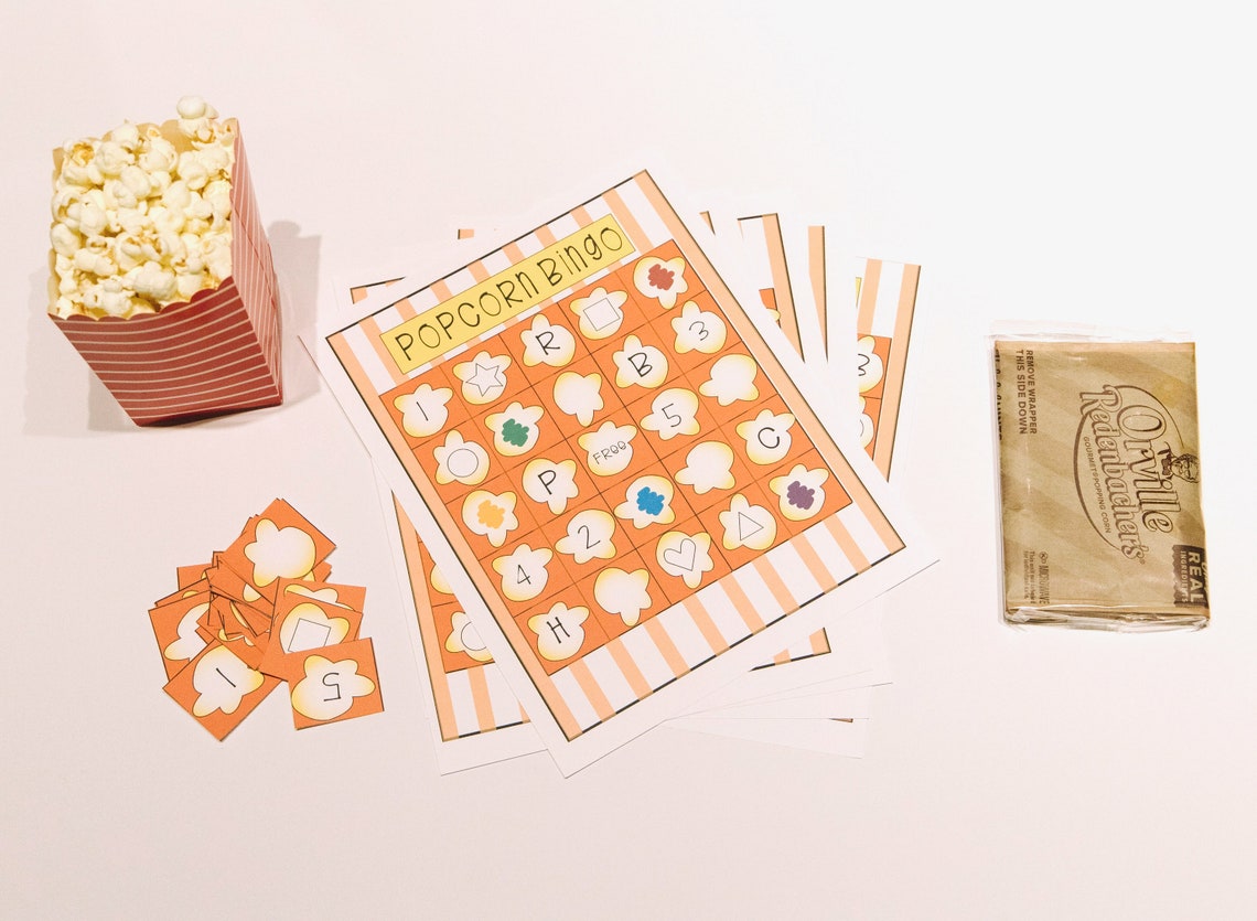 Popcorn Bingo Preschool Shape and Color Recognition Game Digital ...