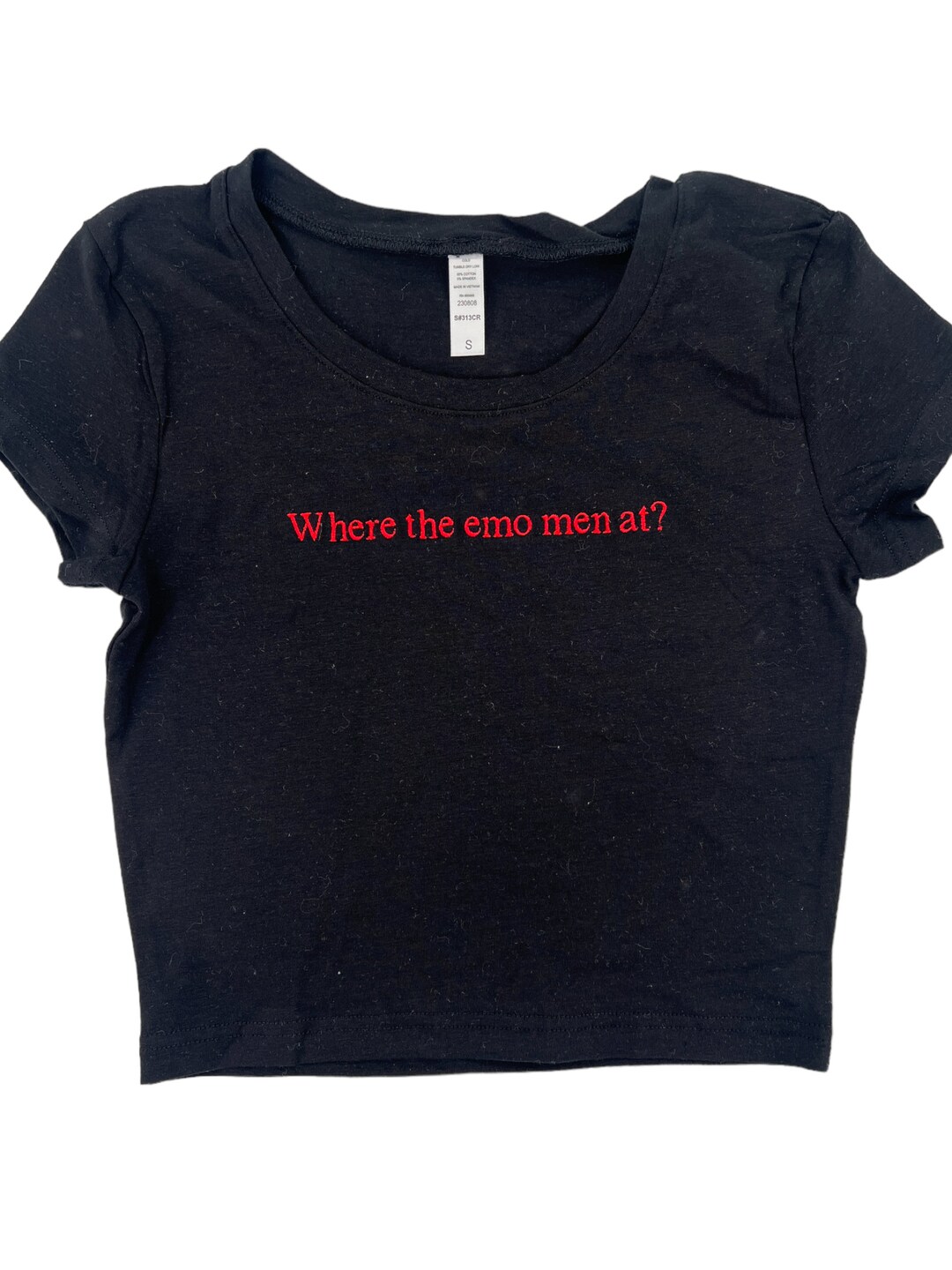 Where the Emo Men At Embroidered Baby Tee - Etsy
