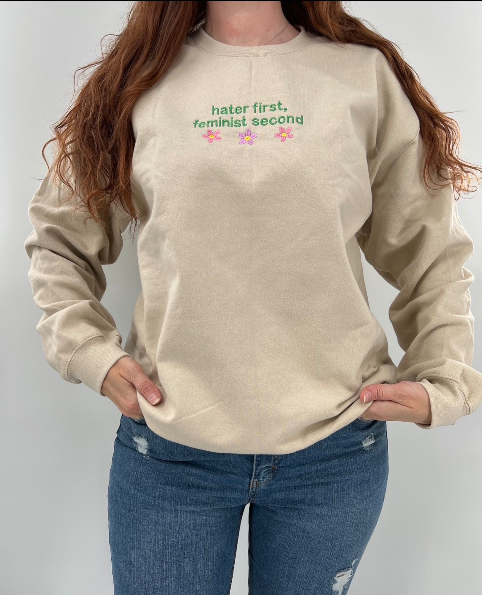 Hater First Feminist Second Embroidered Unisex T-shirt or - Etsy