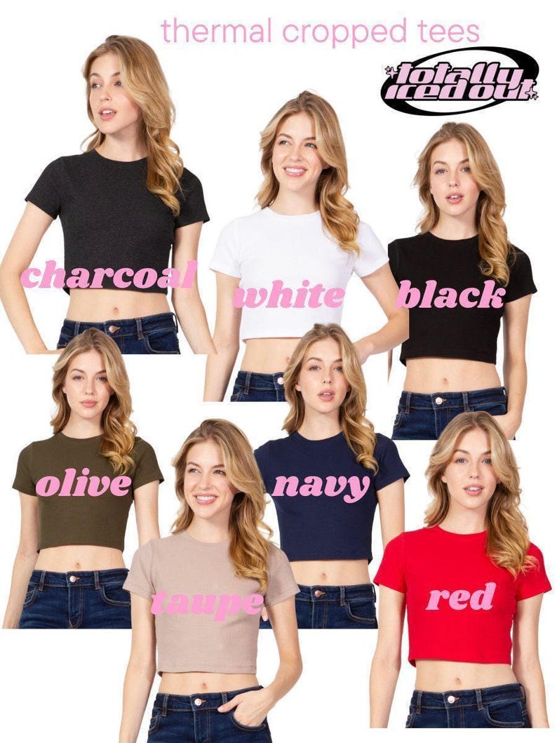 Custom Embroidered Thermal Crop Top, Personalized Crop Top, Custom ...