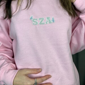 SZA Butterfly Embroidered Crewneck Sweatshirt - Etsy