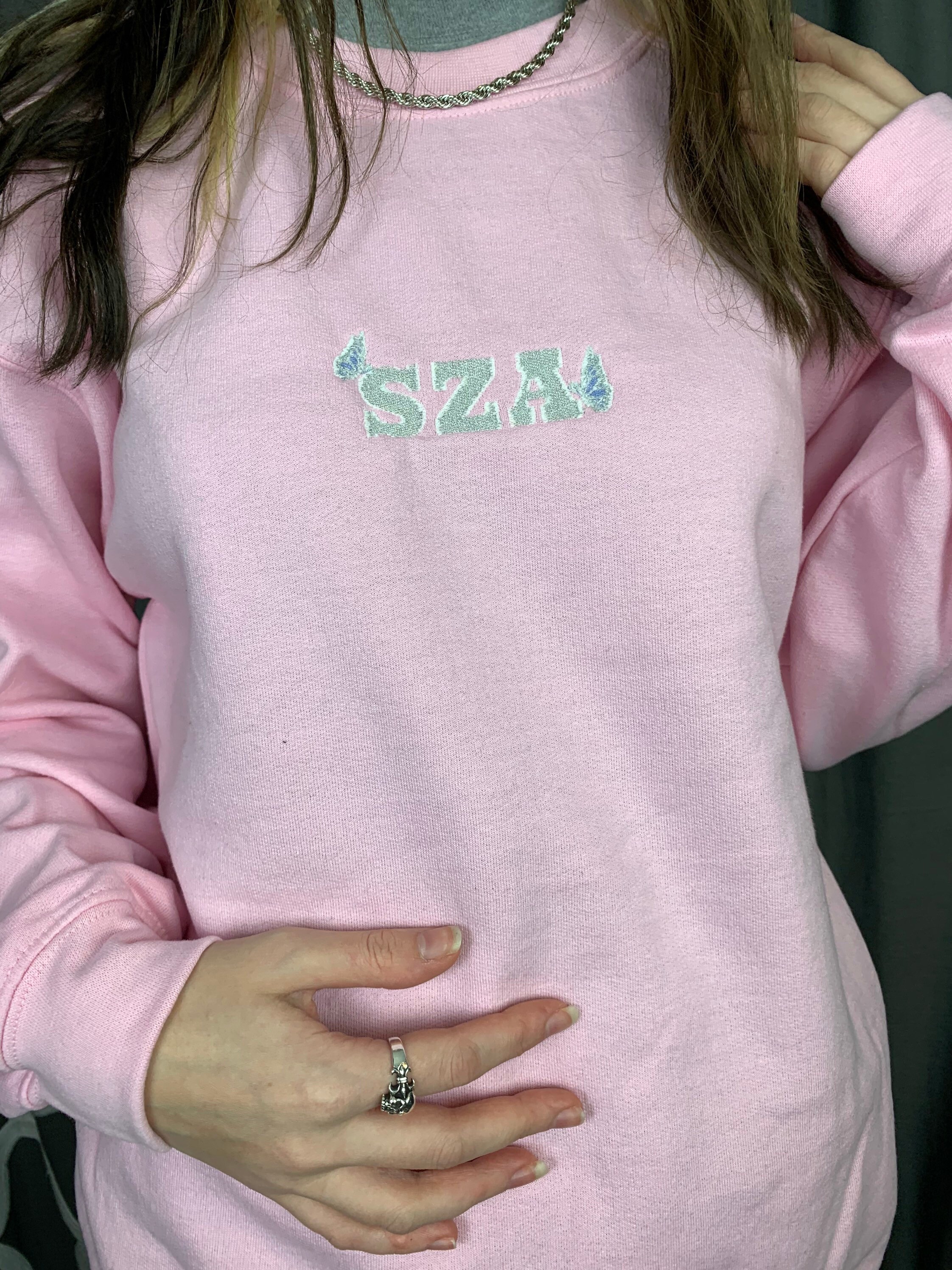 SZA Butterfly Embroidered Crewneck Sweatshirt - Etsy