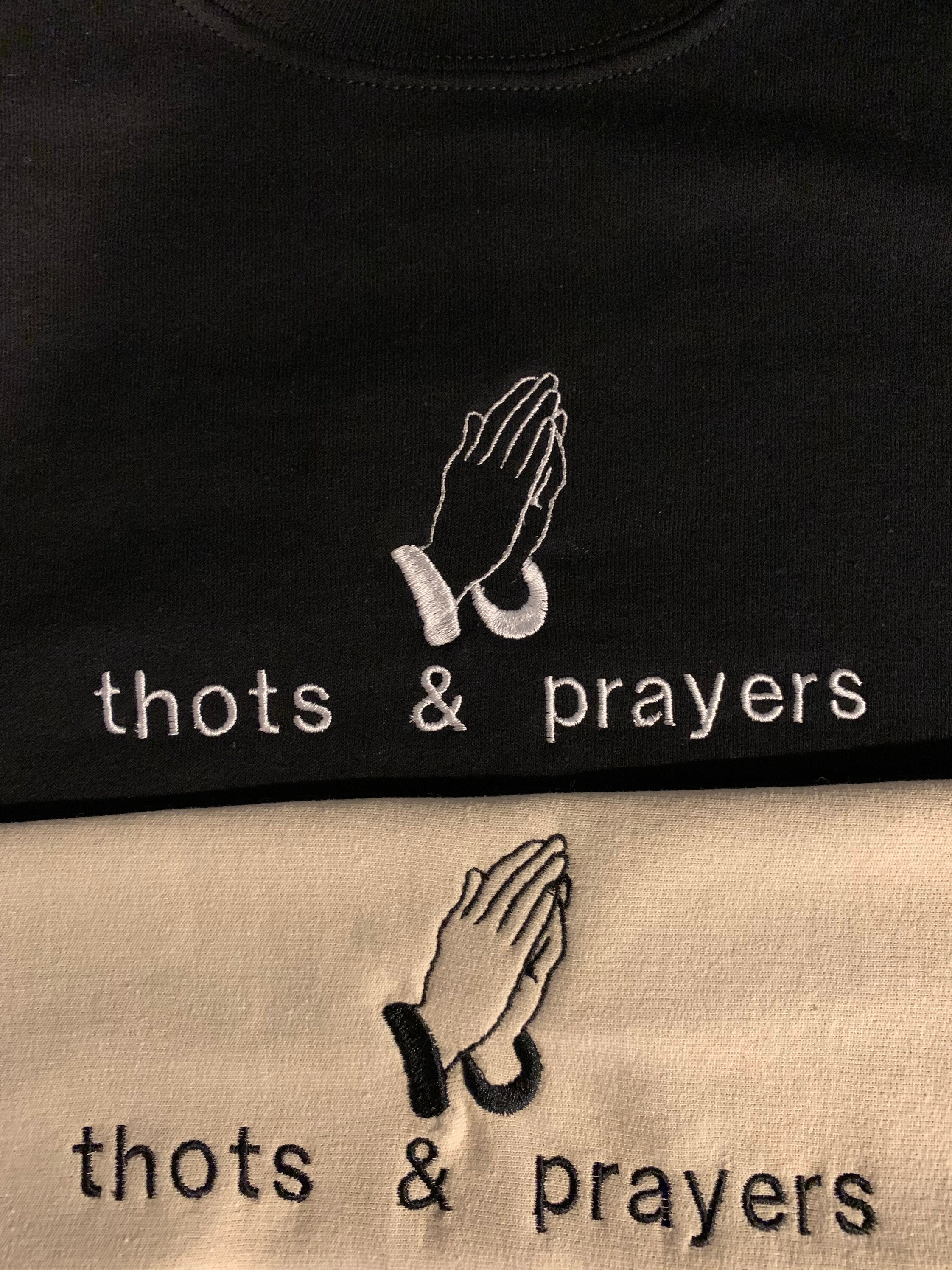 Baddie Aesthetic Thots and Prayers Embroidered Crewneck | Etsy