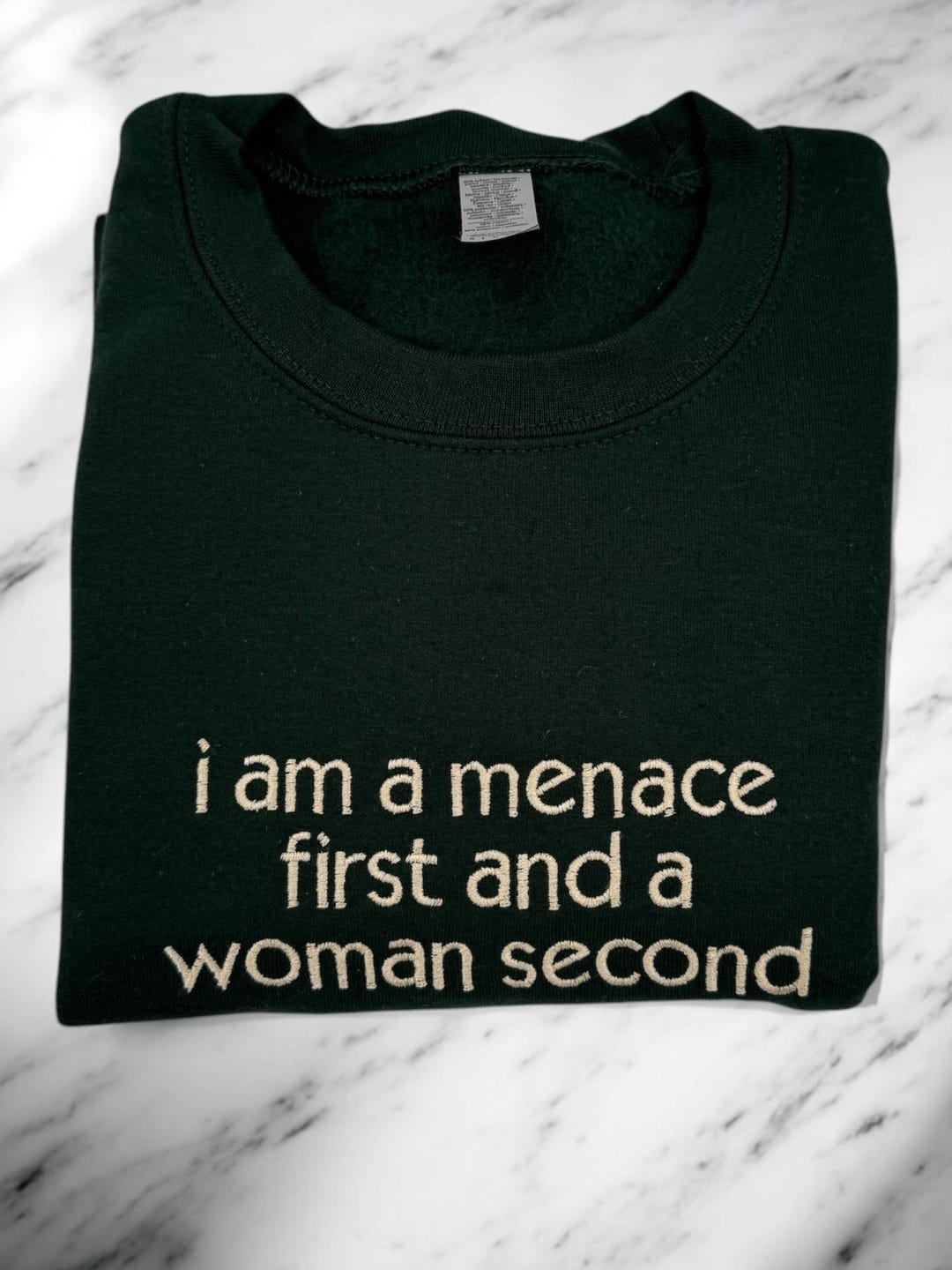 Menace First Woman Second Embroidered Unisex T-shirt or Sweatshirt - Etsy
