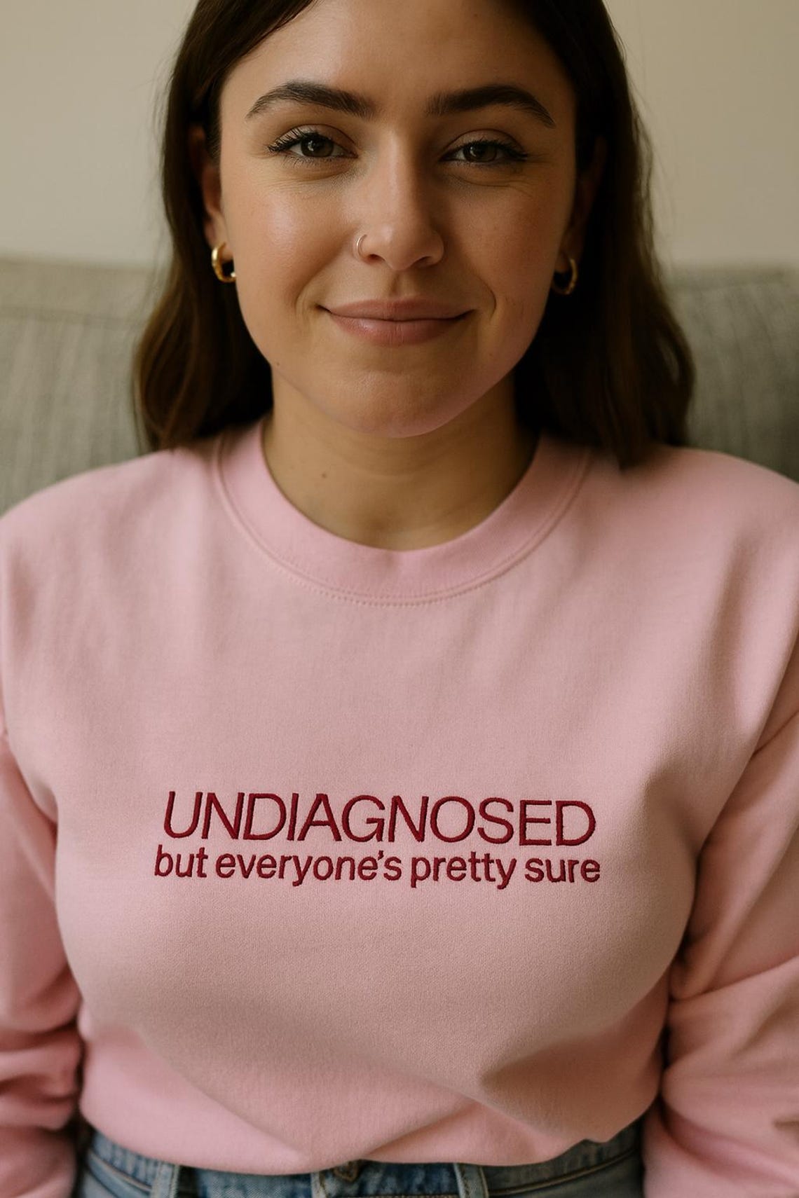 Undiagnosed but Everyone's Pretty Sure Embroidered Unisex Sweatshirt - Etsy