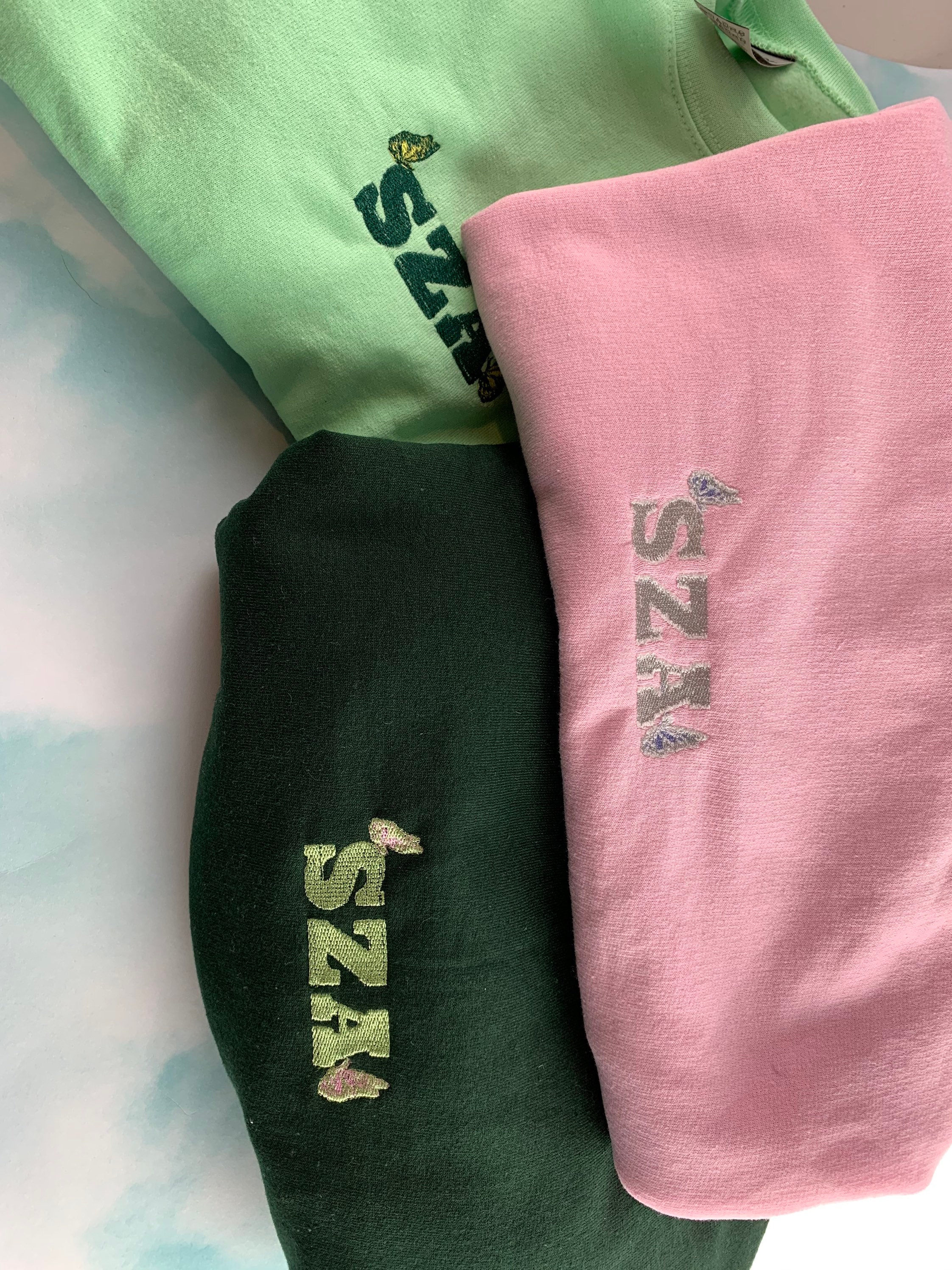 SZA Butterfly Embroidered Crewneck Sweatshirt - Etsy