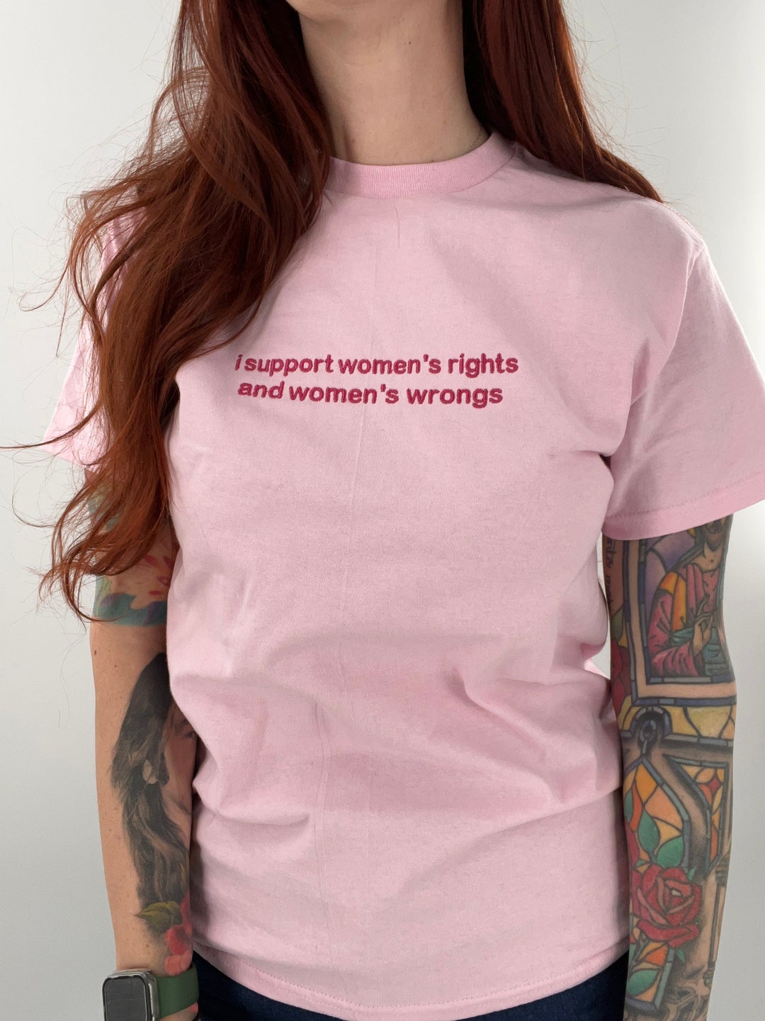 I Support Women's Rights and Wrongs Embroidered T-shirt or - Etsy