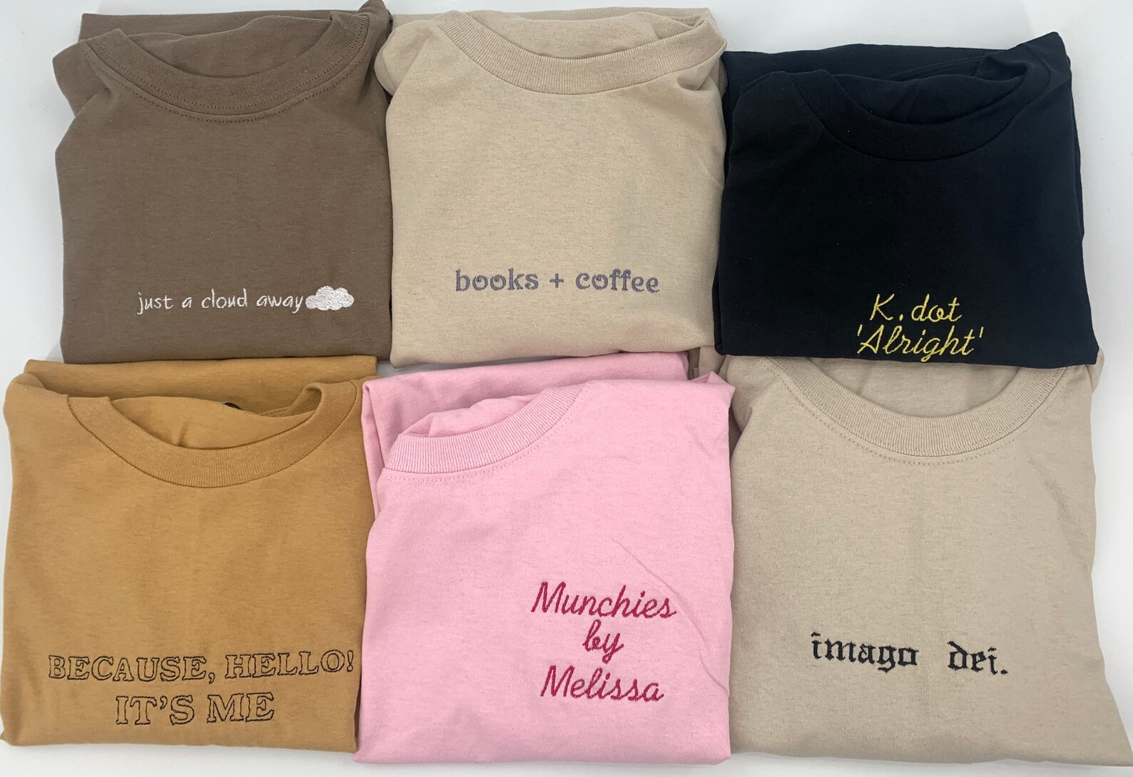 Custom Embroidered Tee Customizable Embroidered T-shirt - Etsy