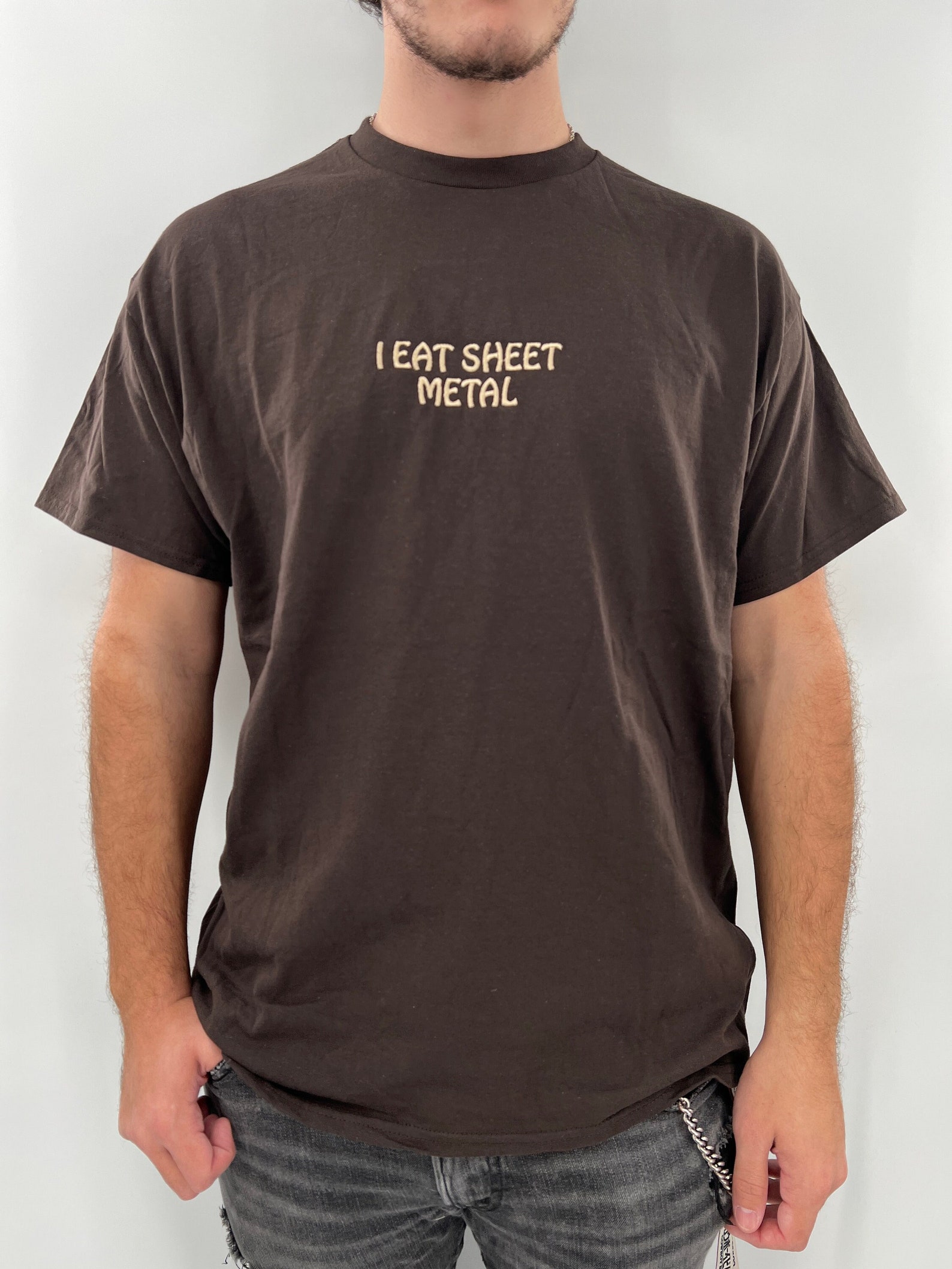 I Eat Sheet Metal Embroidered T-shirt or Crewneck Ironic - Etsy