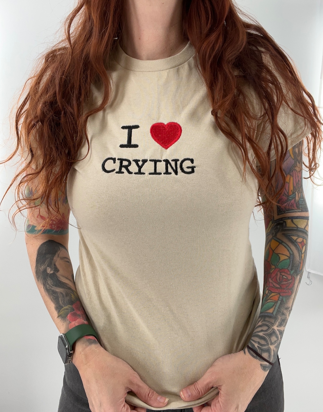 I Love Crying Unisex Embroidered T-shirt or Sweatshirt - Etsy