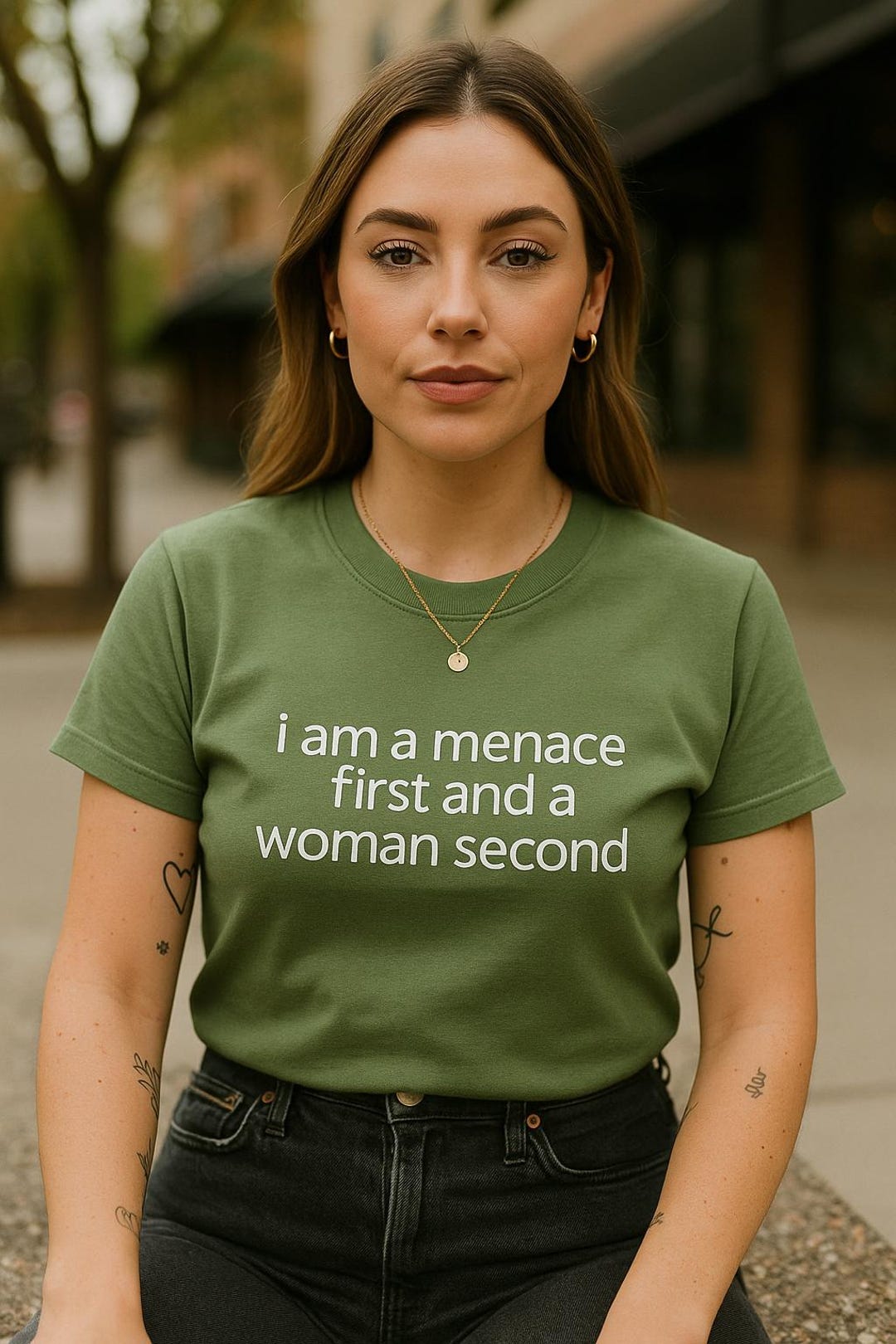 Menace First Woman Second Embroidered Unisex T-shirt or Sweatshirt - Etsy