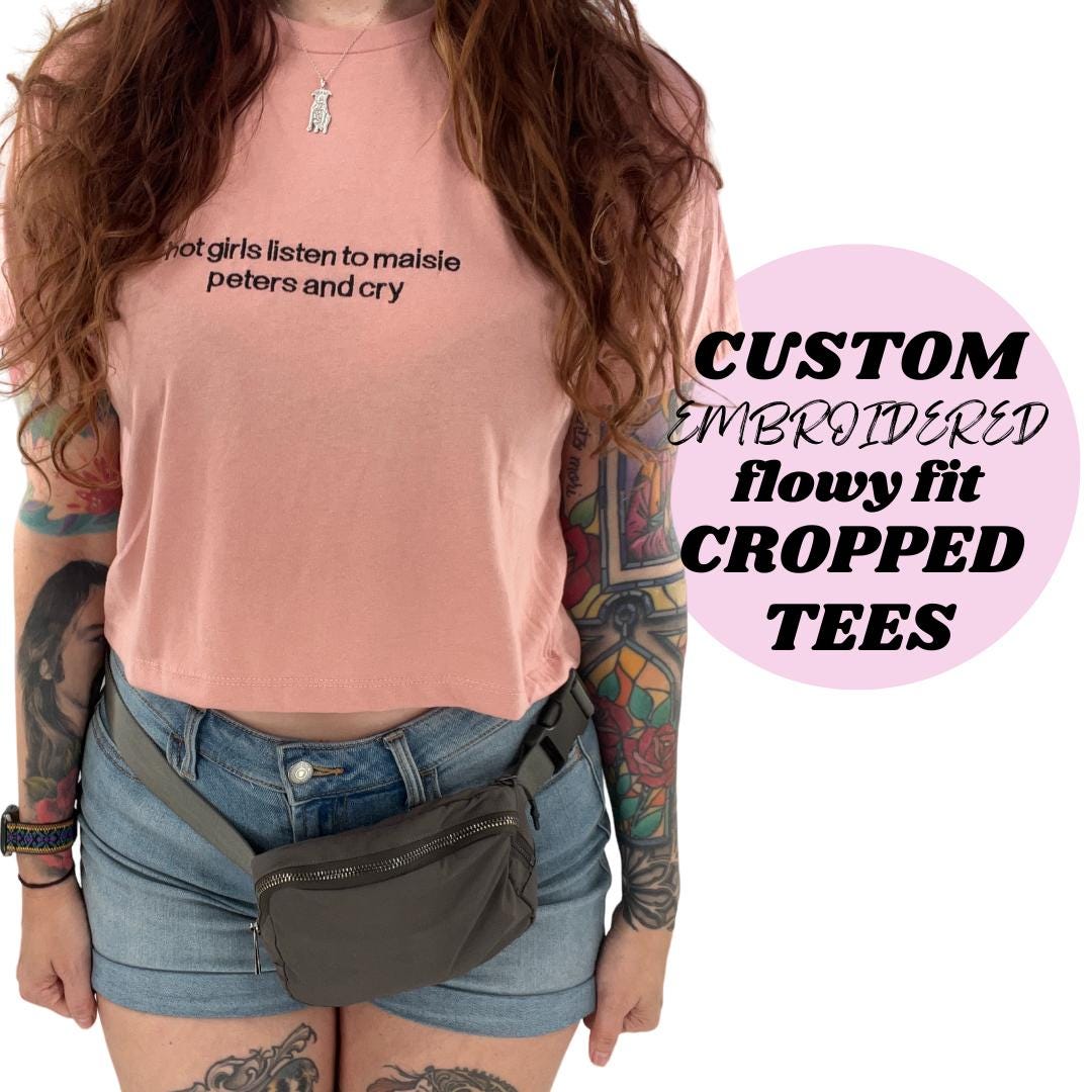 Custom Embroidered Crop Top | Customizable Embroidered Crop Top ...