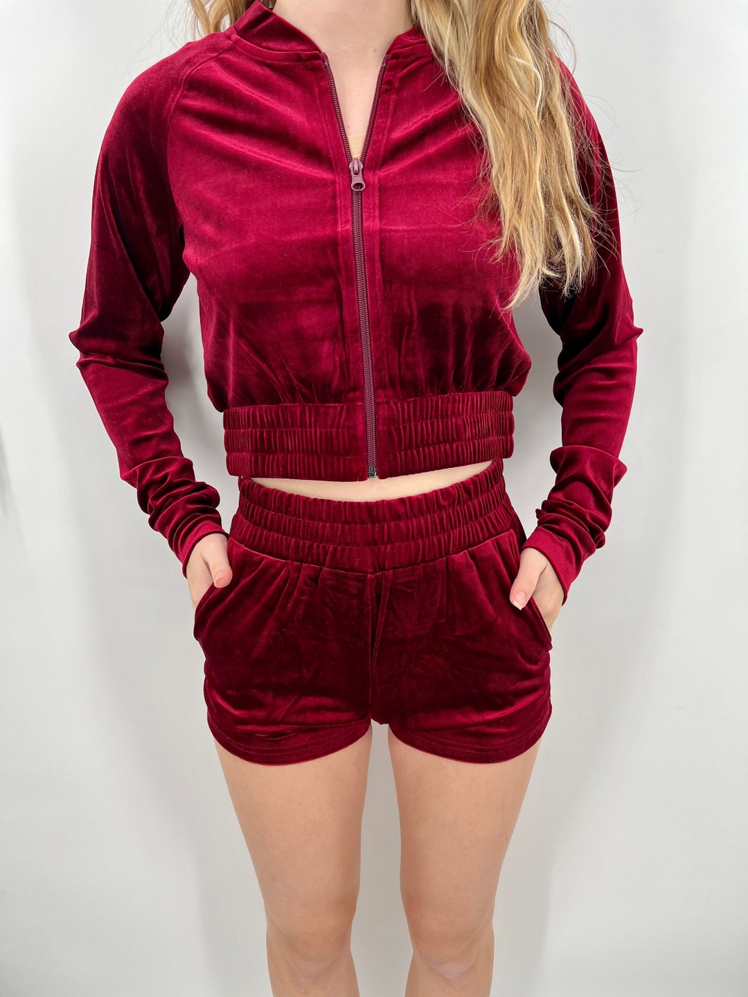 Custom Embroidered Velour Short Set | Two Piece Velour Set | Long ...