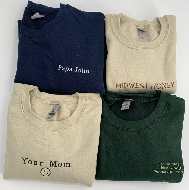Custom Embroidered Sweatshirt Customizable Embroidered - Etsy