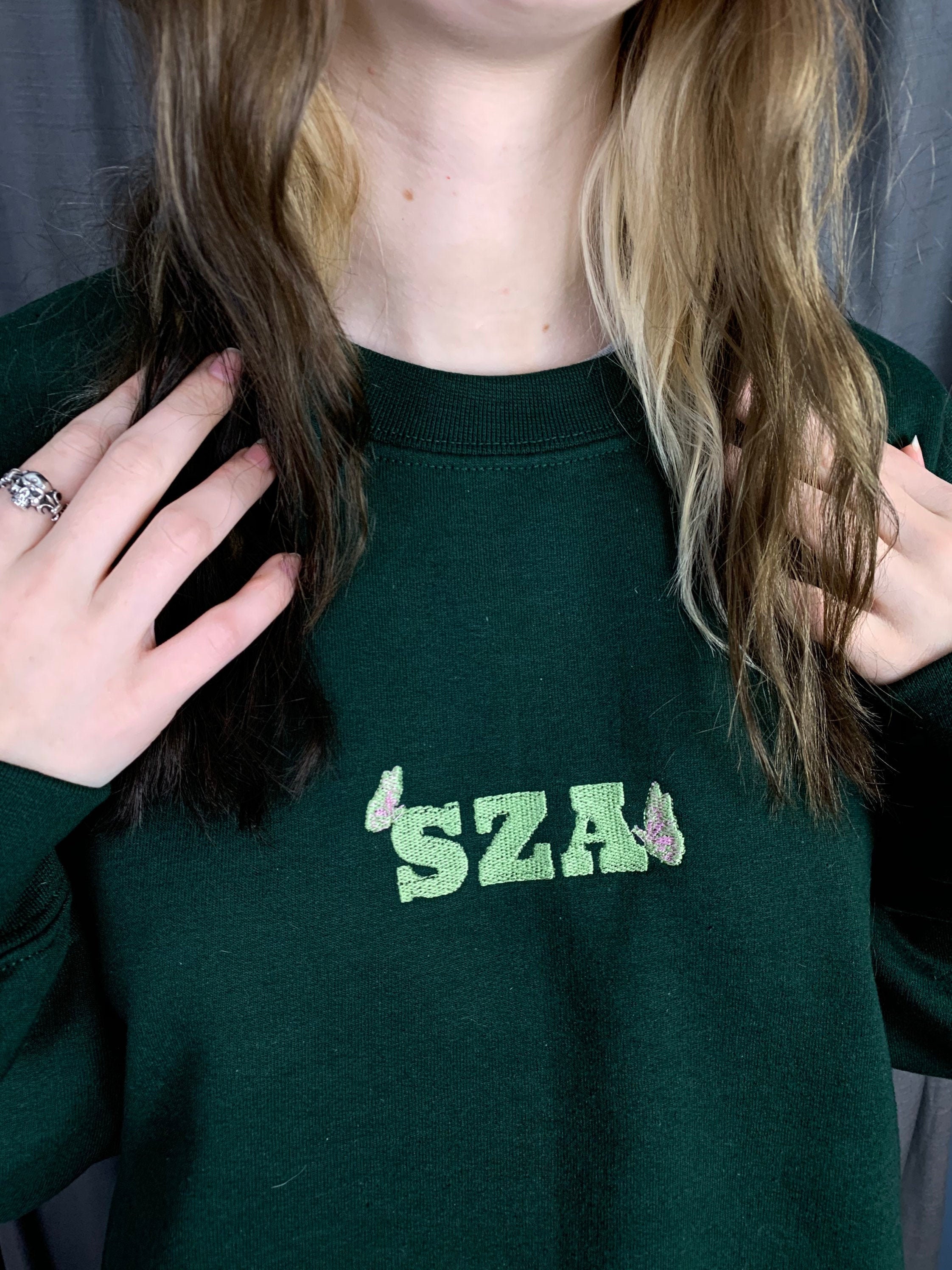 SZA Butterfly Embroidered Crewneck Sweatshirt - Etsy