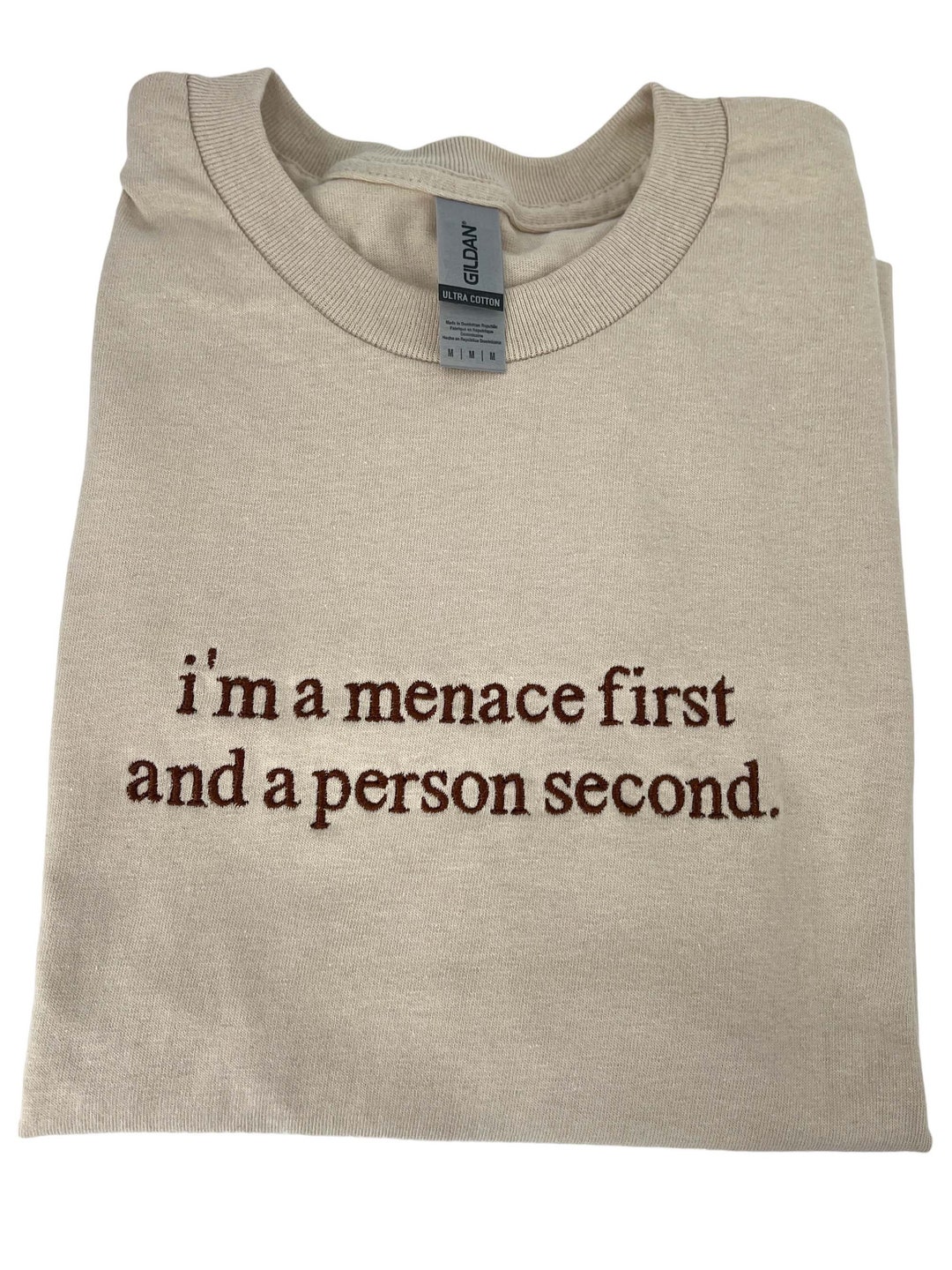 Menace First Person Second Embroidered Unisex T-shirt or Sweatshirt - Etsy