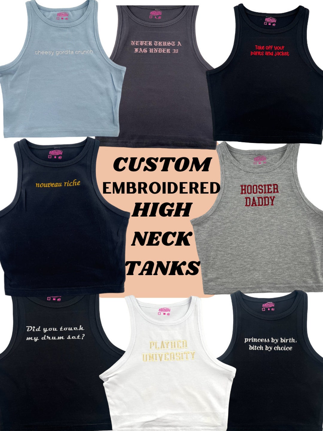 Custom Embroidered Tank Top, Personalized Tank Top, Custom Tank - Etsy