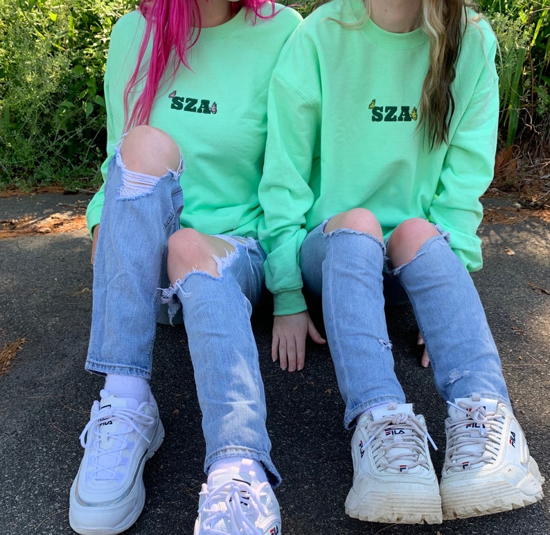 SZA Butterfly Embroidered Crewneck Sweatshirt Available in 4 | Etsy