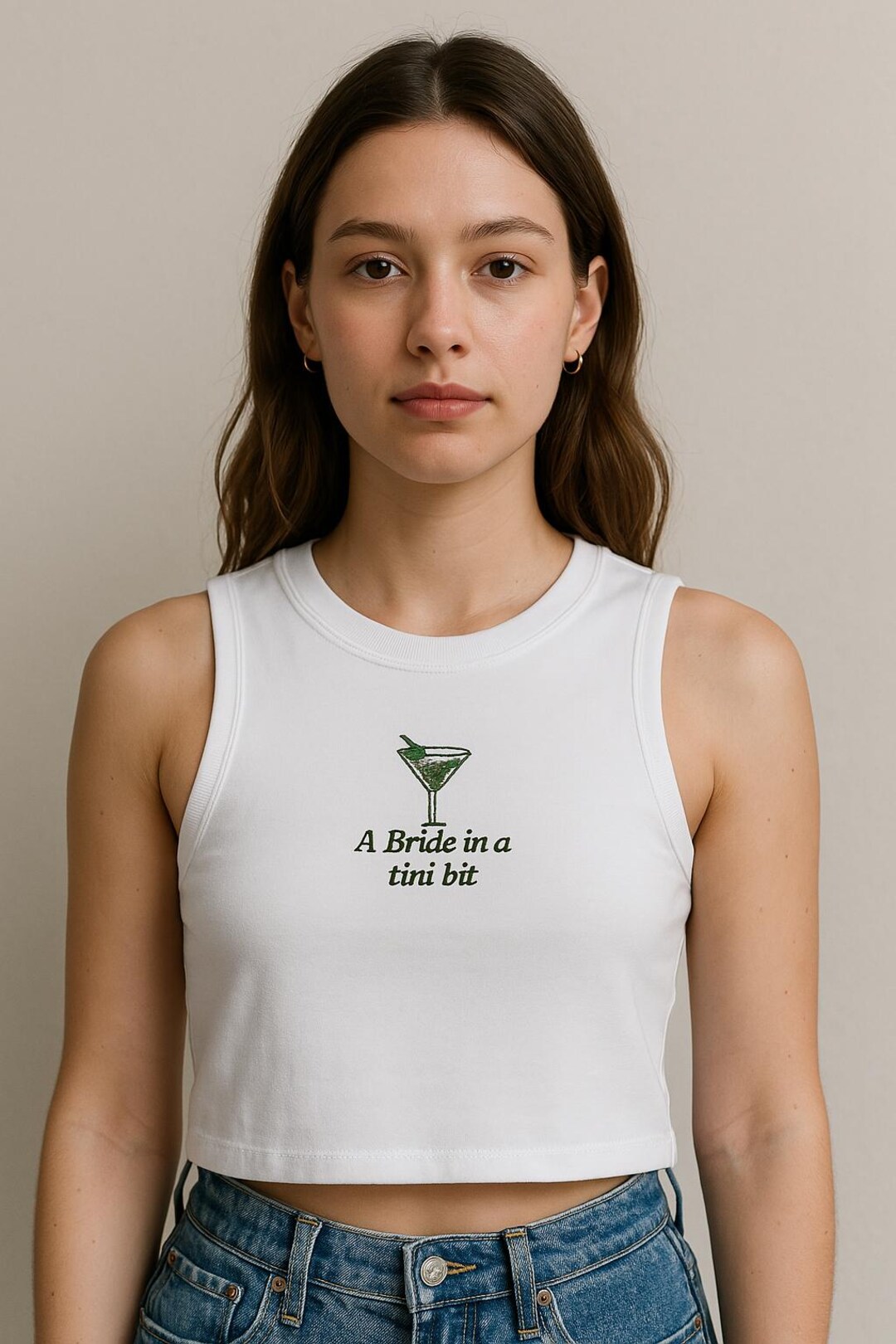 Bride in a Tini Bit Embroidered Muscle Tank Top, Premium Bride Tank ...