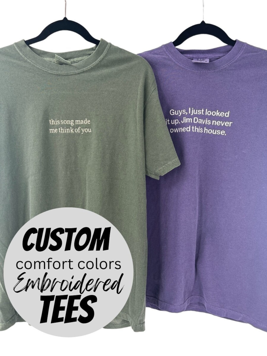 Custom Embroidered Unisex Comfort Colors Tee - Etsy