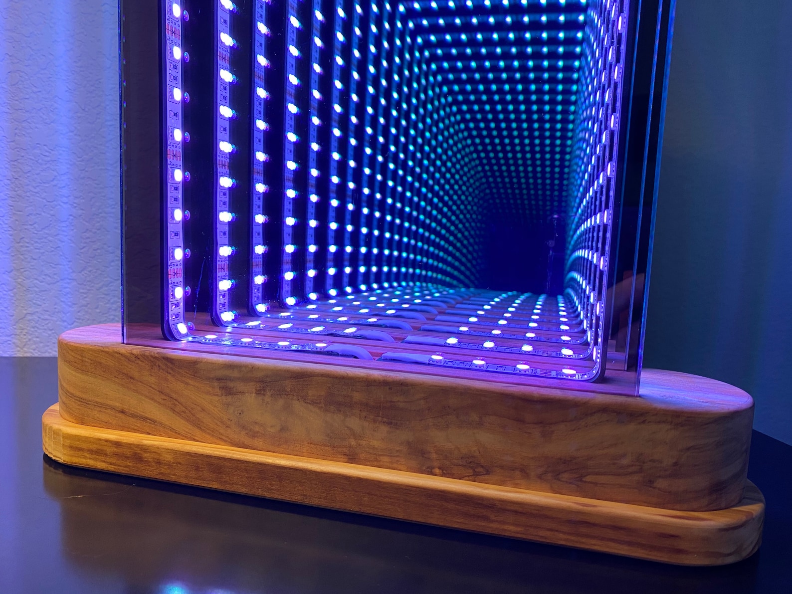 Infinity Mirror - Olive Wood - Black - Etsy