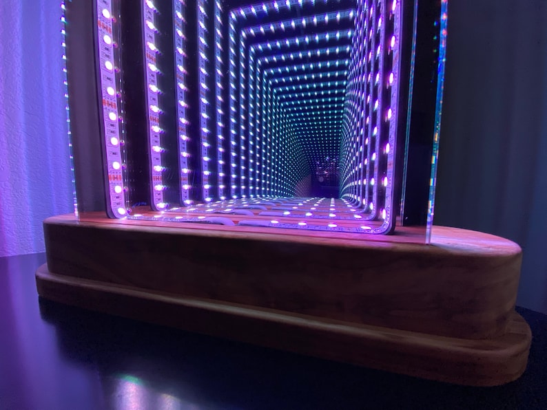 Infinity Mirror - Olive Wood - Black - Etsy