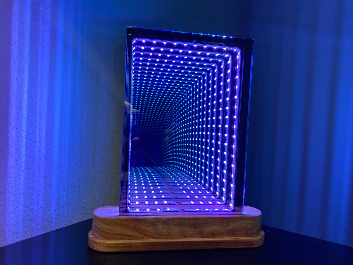 Infinity Mirror - Olive Wood - Black - Etsy